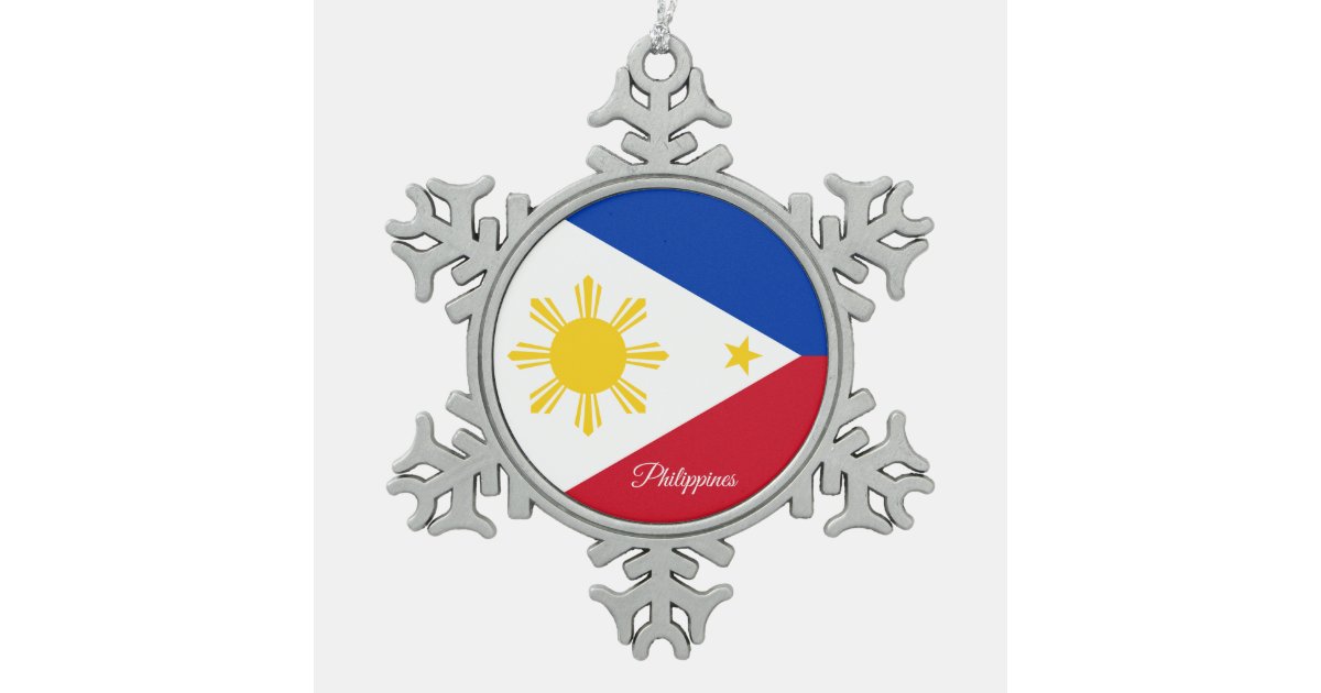 Philippines snowflake, Philippine Flag Snowflake Pewter Christmas ...