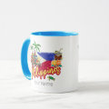 Philippines Vintage Tarsier Flag Palm Souvenir Mug | Zazzle