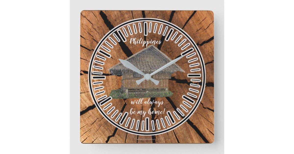 Philippines will always be my HOME Square Wall Clock | Zazzle