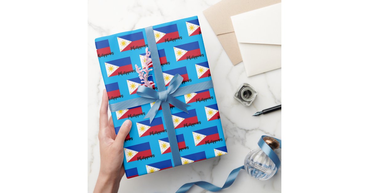 Philippines Wrapping Paper, Philippine Flag Wrapping Paper | Zazzle