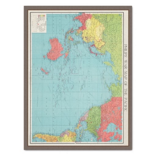 Philips' War Map of the Pacific, 1945 Decoupage Tissue Paper | Zazzle