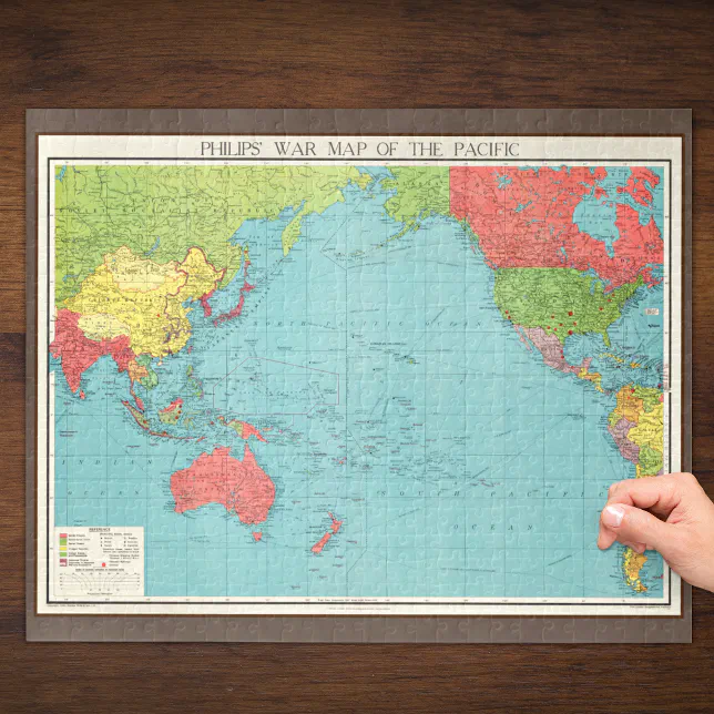 Philips' War Map of the Pacific, 1945 Jigsaw Puzzle | Zazzle