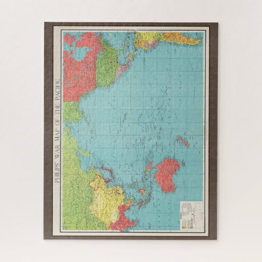 Philips' War Map of the Pacific, 1945 Jigsaw Puzzle | Zazzle