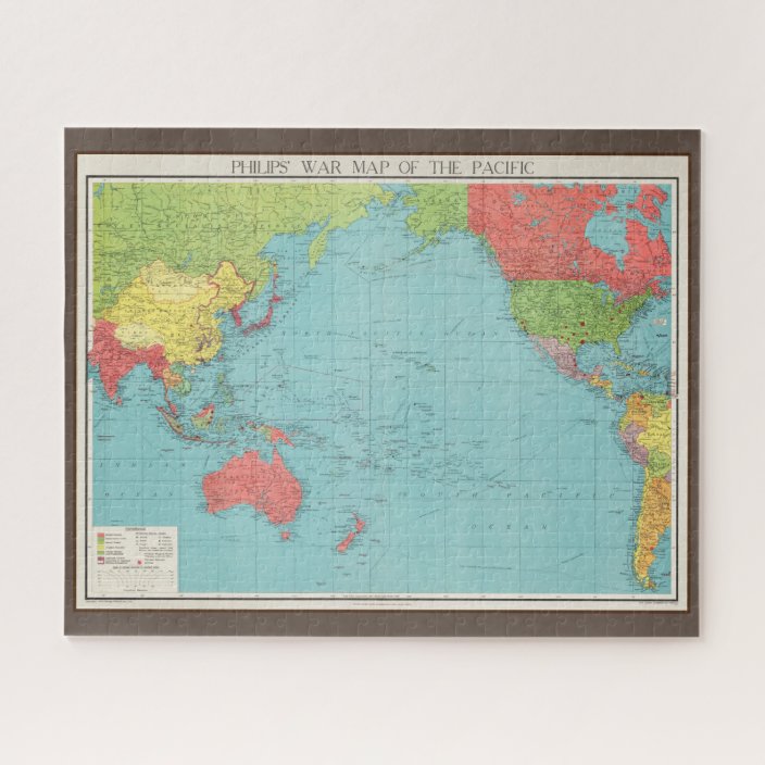 Philips' War Map of the Pacific, 1945 Jigsaw Puzzle | Zazzle.com