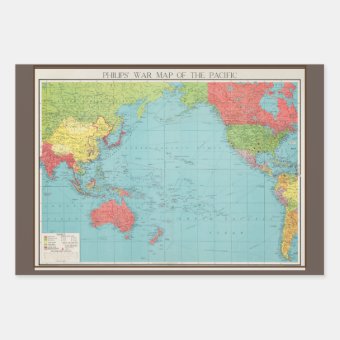 Philips' War Map of the Pacific, 1945 Wrapping Paper Sheets | Zazzle