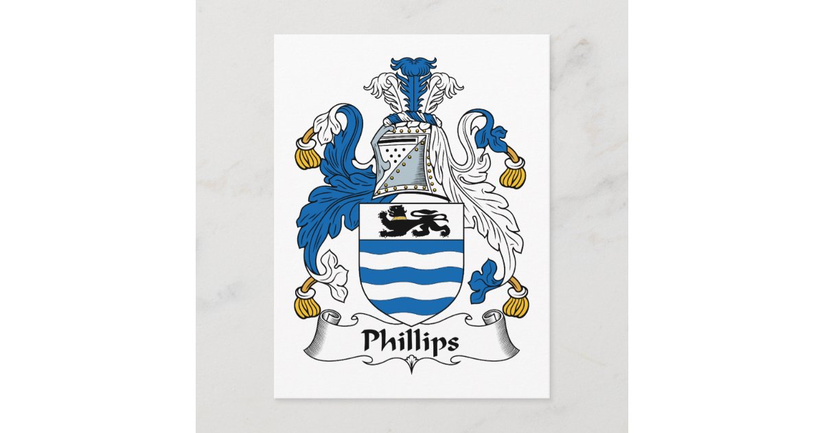 Phillips Family Crest Postcard | Zazzle