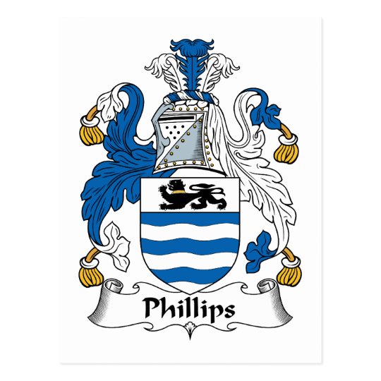 Phillips Family Crest Postcard | Zazzle.com