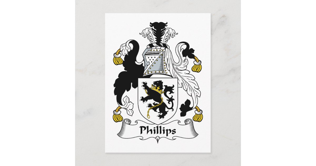 Phillips Family Crest Postcard | Zazzle.com