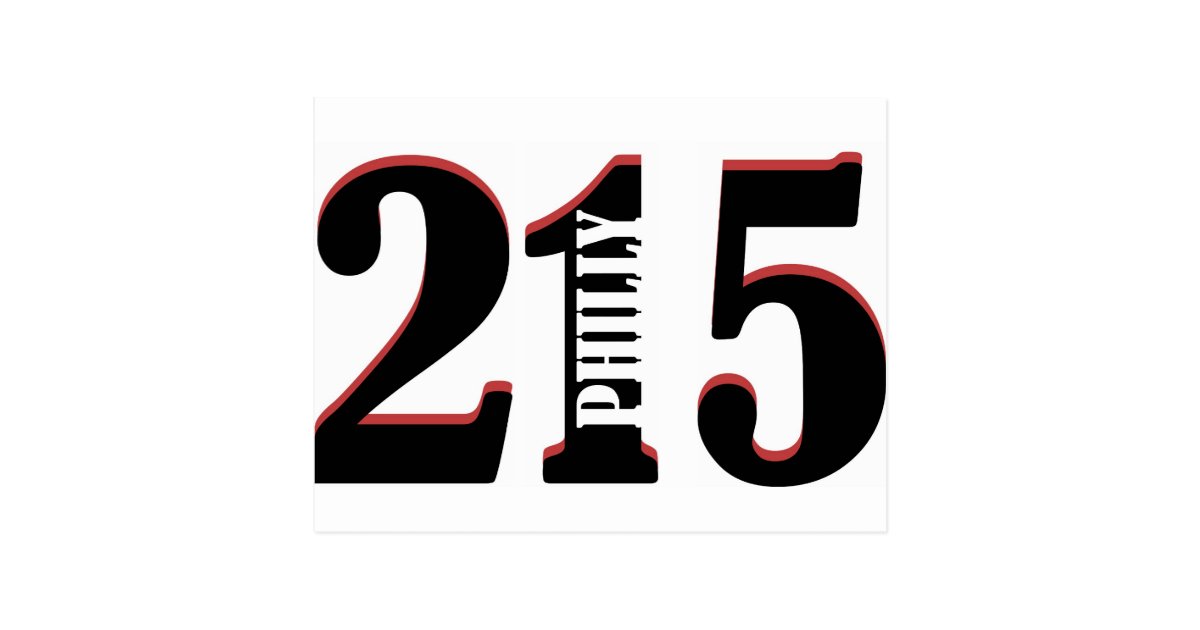 Philly 215 postcard | Zazzle.com