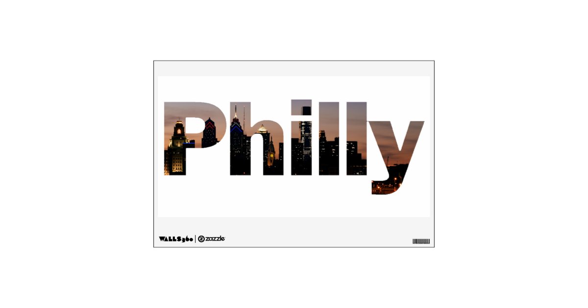 Philly Letters and Skyline Wall Decal | Zazzle