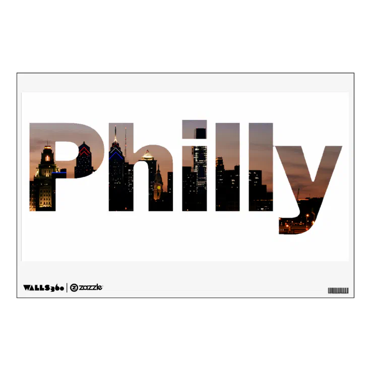 Philly Letters and Skyline Wall Decal | Zazzle