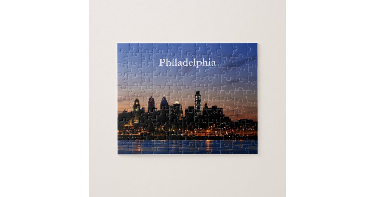 Philly Sunset Skyline Puzzle | Zazzle