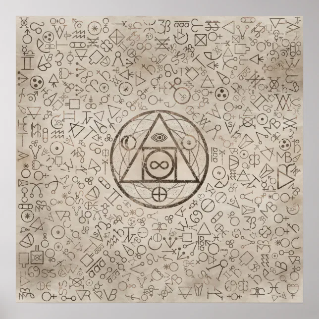 Philosopher's stone symbol Alchemical pattern 3 Poster | Zazzle