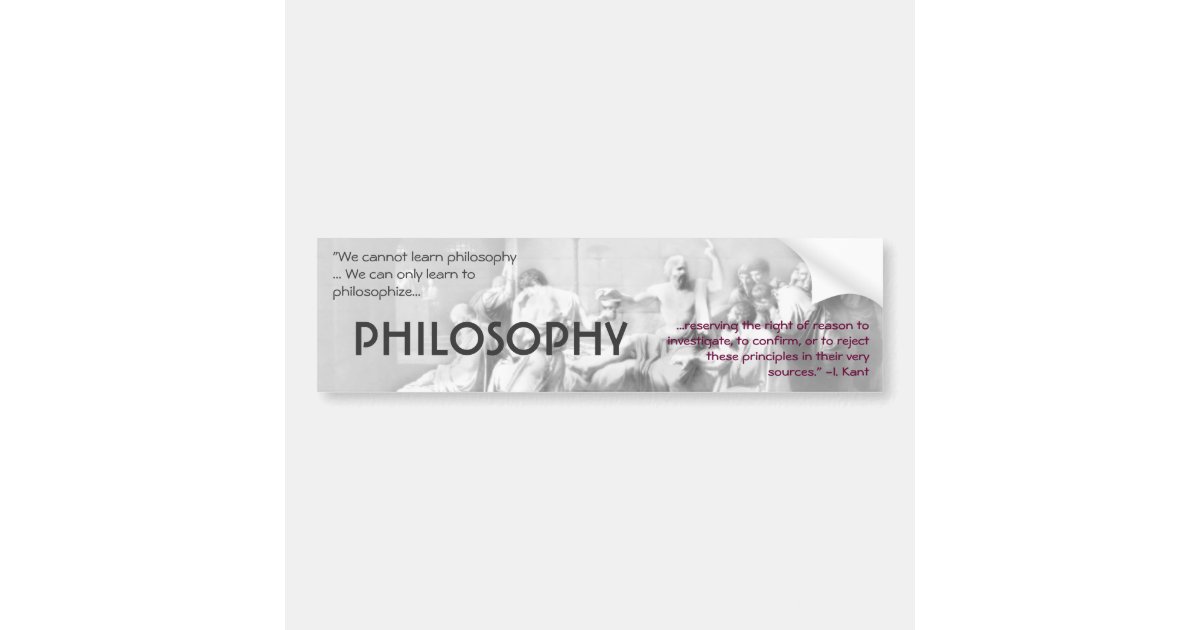 Philosophy Bumper Sticker | Zazzle