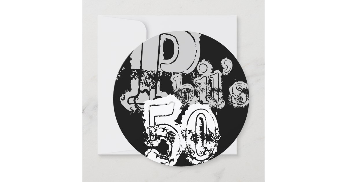 Phil's 50th (round) invitation | Zazzle