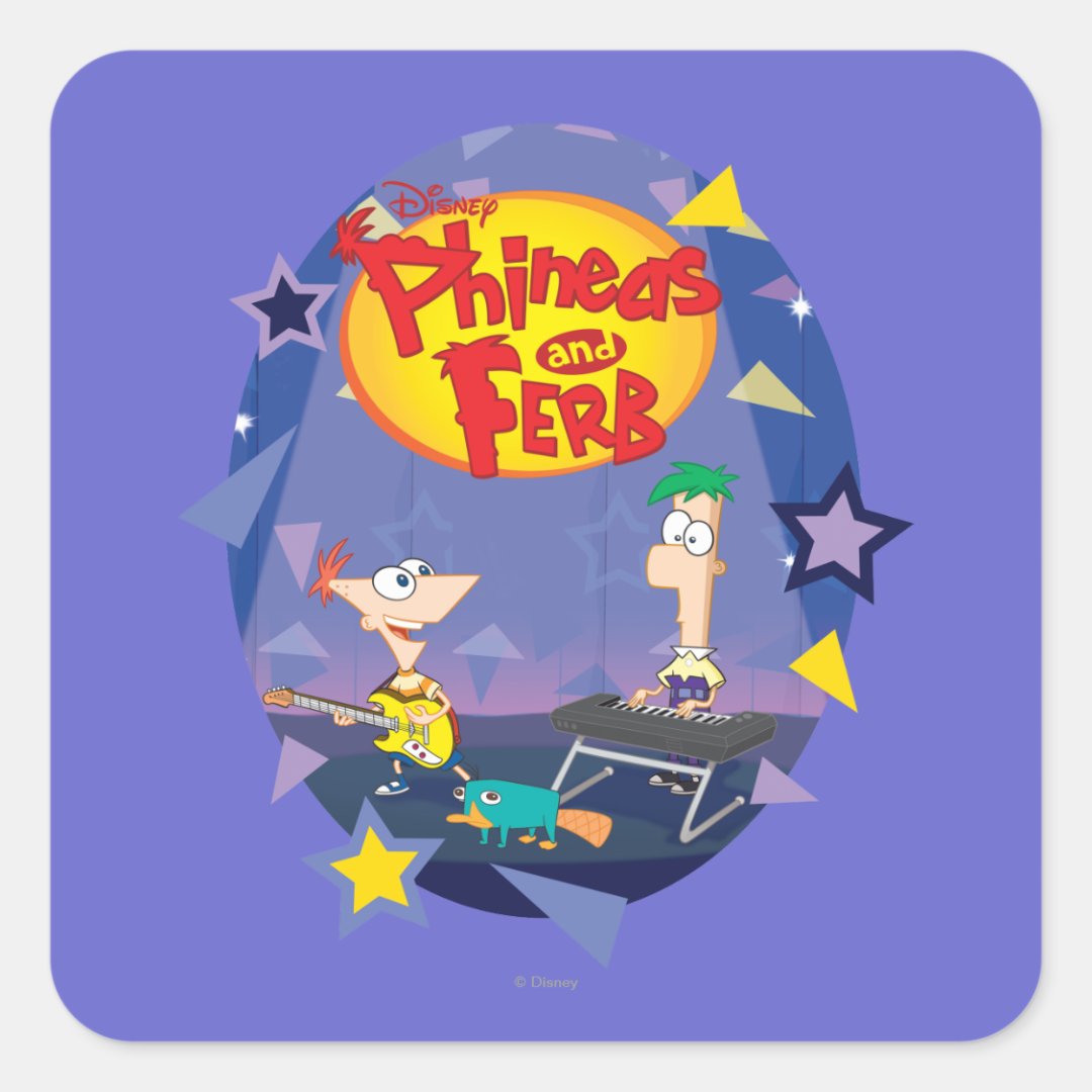 Phineas and Ferb 1 Square Sticker | Zazzle