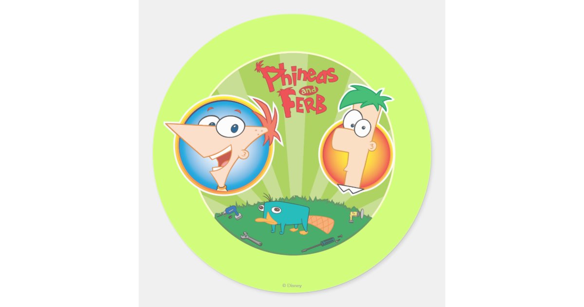 Phineas and Ferb Classic Round Sticker | Zazzle