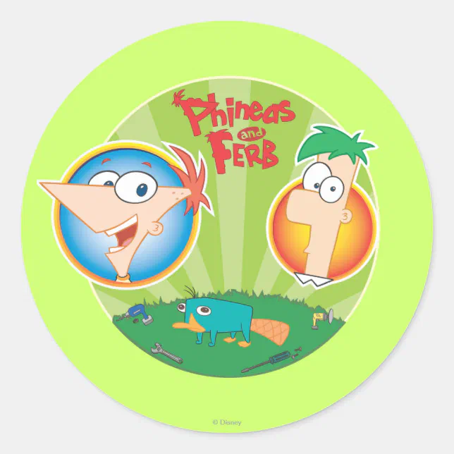 Phineas and Ferb Classic Round Sticker | Zazzle