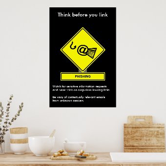 Phishing Security Awareness Poster | Zazzle