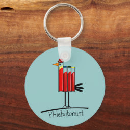 Phlebotomist "Blood Tube Bird" Gifts Keychain | Zazzle