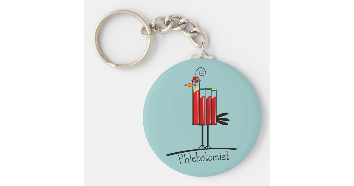 Phlebotomist "Blood Tube Bird" Gifts Keychain | Zazzle.com