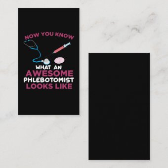 Phlebotomist Blood Venipuncture Vein Phlebotomy Business Card | Zazzle
