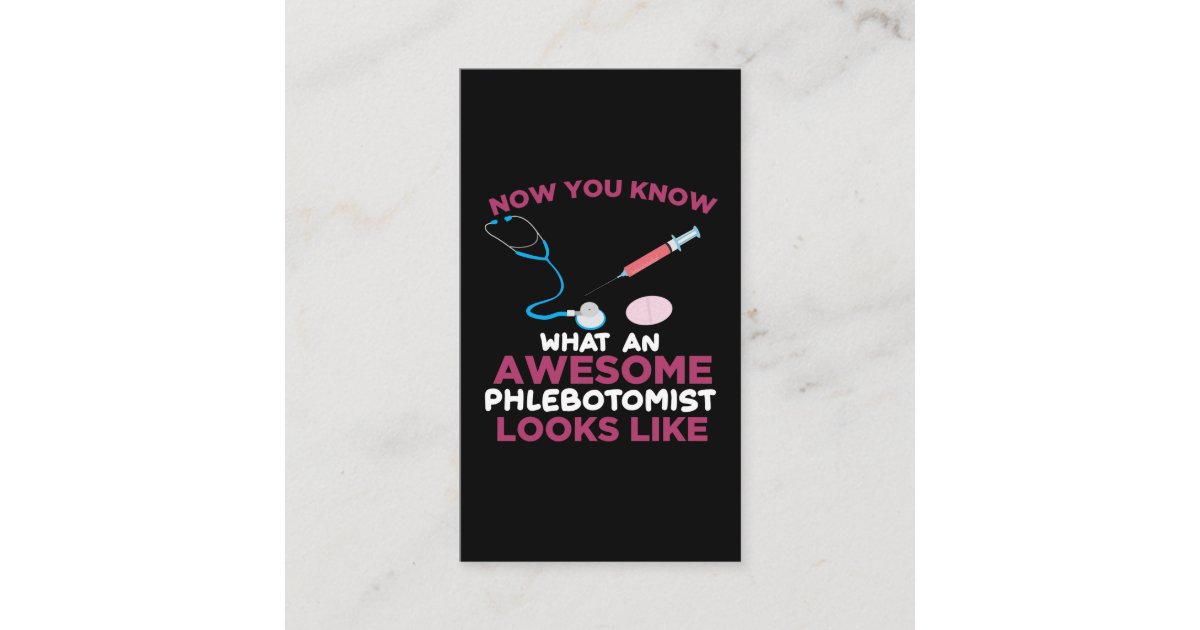 Phlebotomist Blood Venipuncture Vein Phlebotomy Business Card | Zazzle