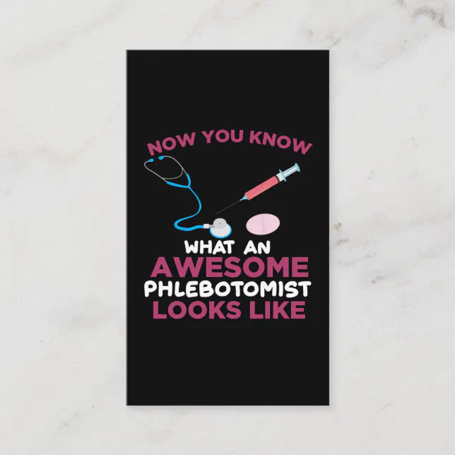 Phlebotomist Blood Venipuncture Vein Phlebotomy Business Card | Zazzle