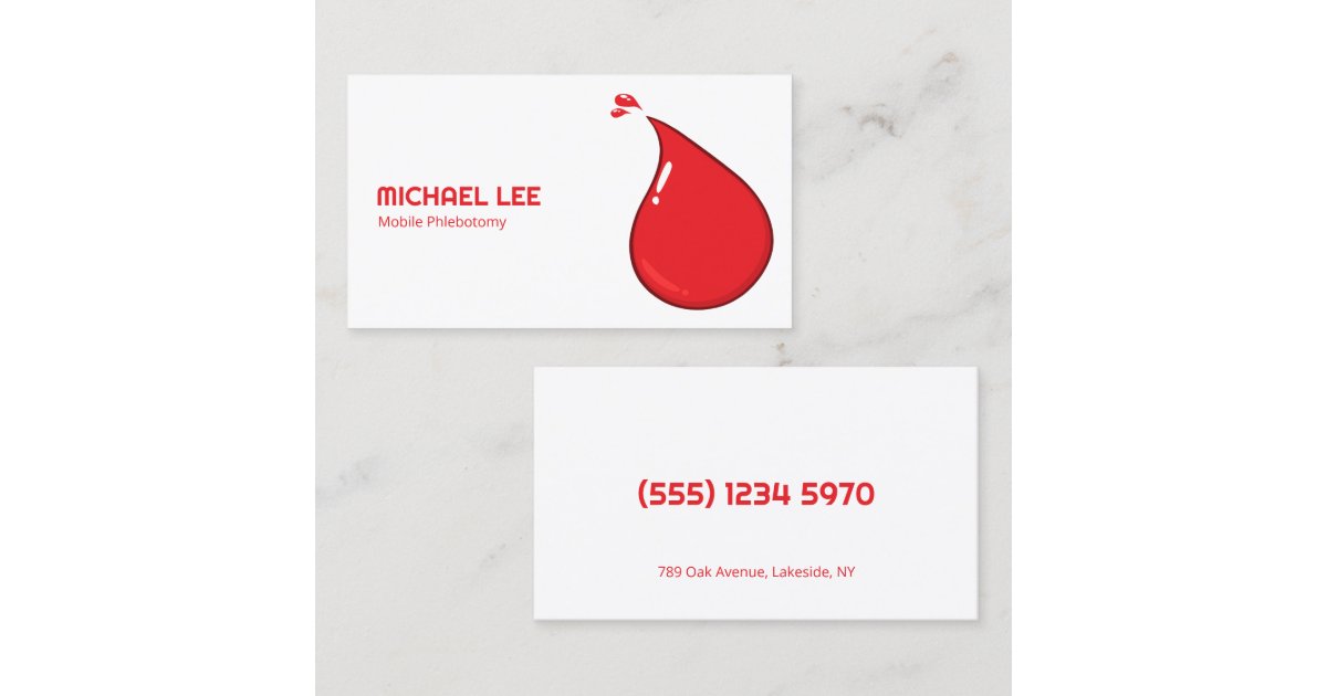 Phlebotomist Business Card | Zazzle
