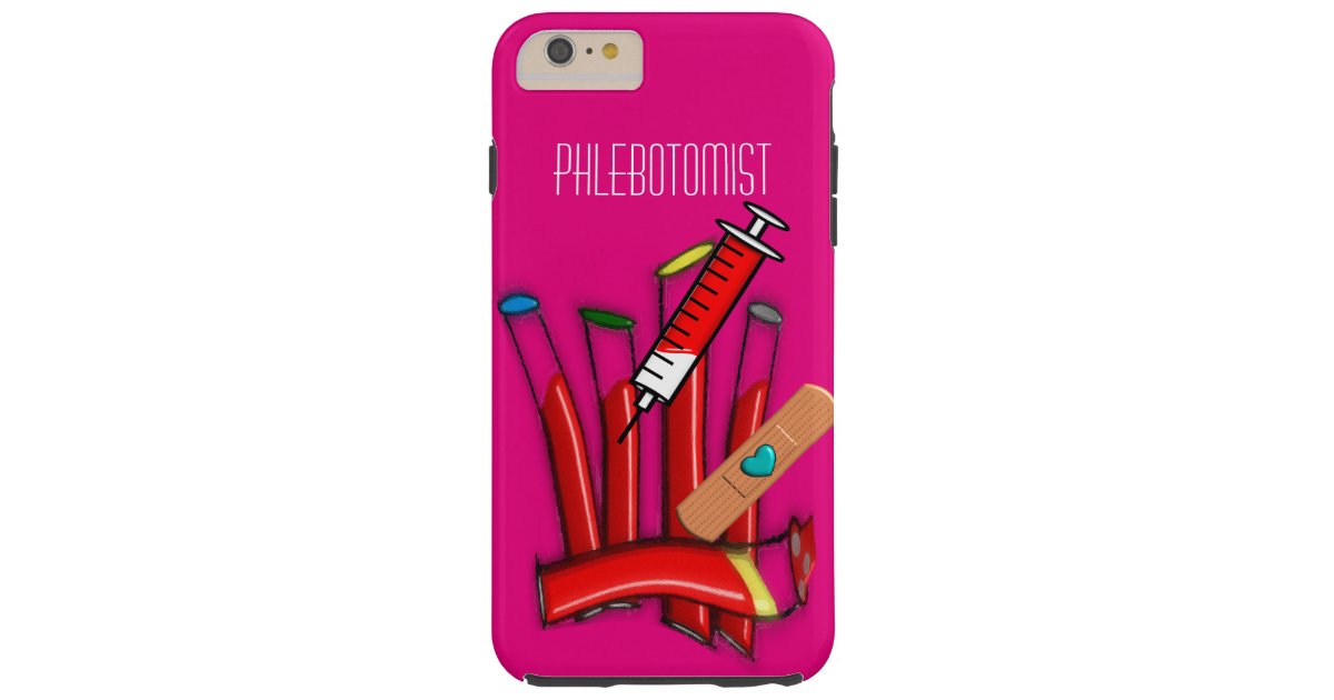 Phlebotomist iPhone 6 case Blood Tubes Art Pink | Zazzle