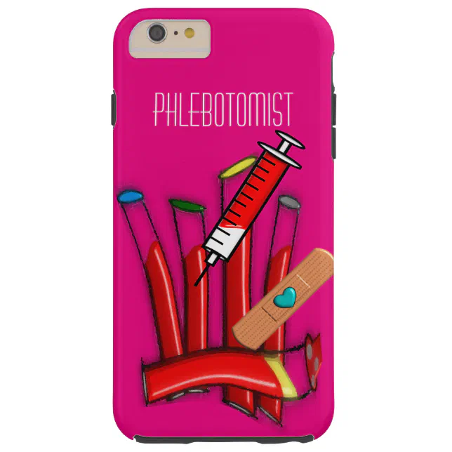 Phlebotomist iPhone 6 case Blood Tubes Art Pink | Zazzle