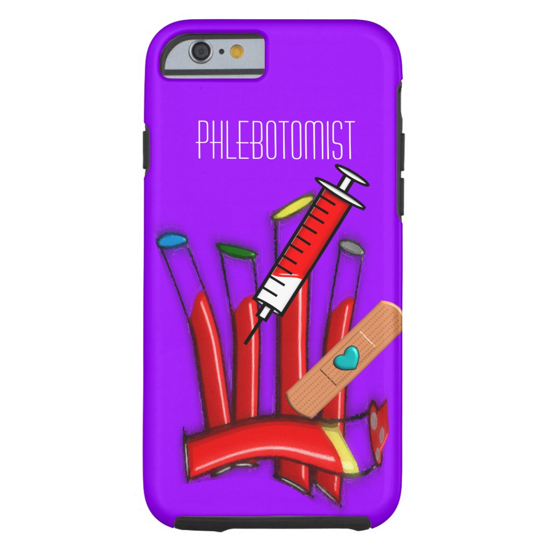 Phlebotomist iPhone 6 case Blood Tubes Art Purple | Zazzle