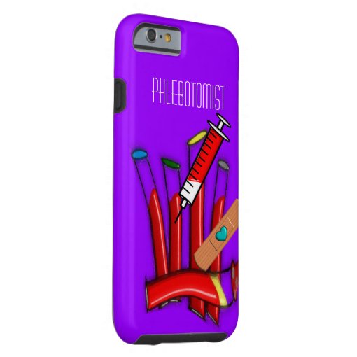 Phlebotomist iPhone 6 case Blood Tubes Art Purple | Zazzle