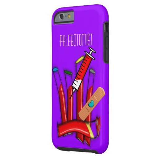 Phlebotomist iPhone 6 case Blood Tubes Art Purple | Zazzle
