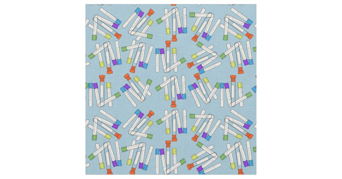 Phlebotomist Lab Tech Fabric Blue | Zazzle
