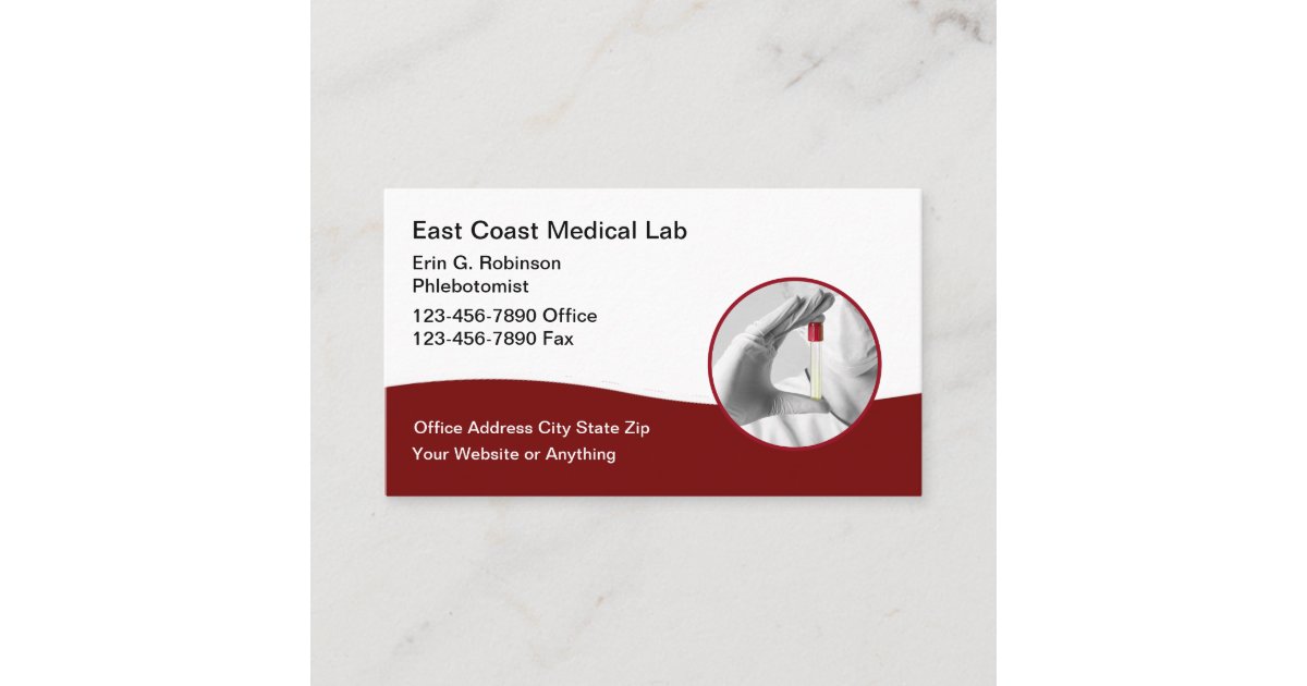 Phlebotomist Medical Lab Technician Business Cards | Zazzle