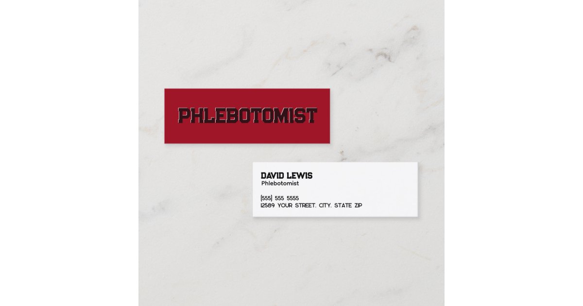 Phlebotomist Mini Business Card | Zazzle