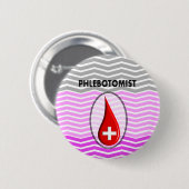 Phlebotomist Pink Chevron Blood Drop Pinback Button | Zazzle
