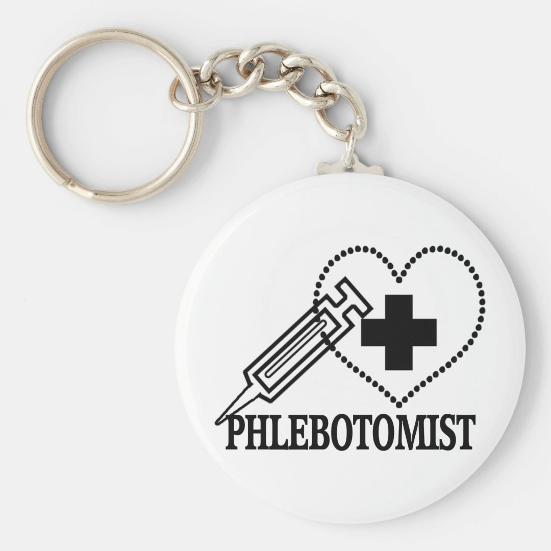 PHLEBOTOMIST - SYRINGE HEART MEDICAL KEYCHAIN | Zazzle