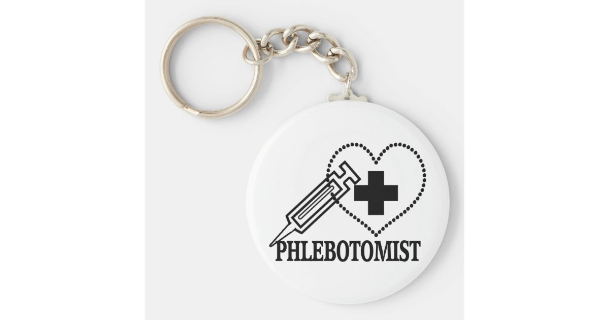 PHLEBOTOMIST - SYRINGE HEART MEDICAL KEYCHAIN | Zazzle