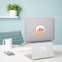 Phoenix Arizona City Skyline Emblem Sticker | Zazzle