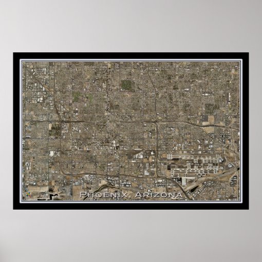 Phoenix Arizona Satellite Poster Map | Zazzle