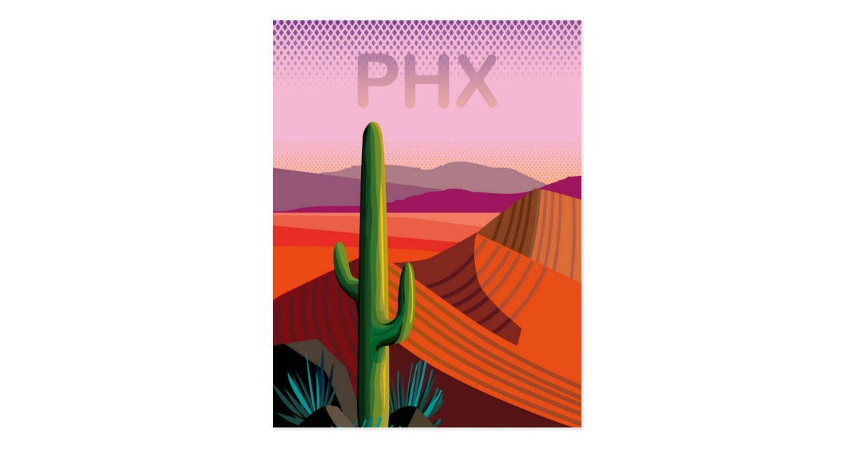 Phoenix Arizona | Travel Poster Postcard | Zazzle.com