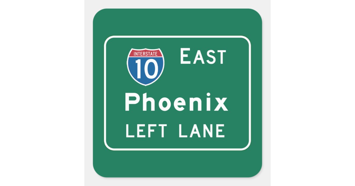 Phoenix, AZ Road Sign Square Sticker | Zazzle