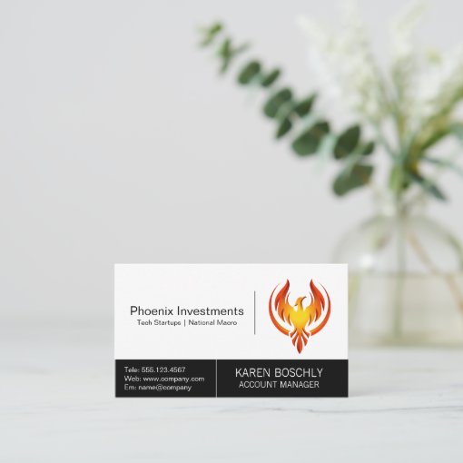 Phoenix Bird Logo Business Card | Zazzle