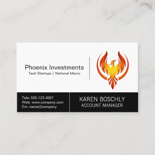 Phoenix Bird Logo Business Card | Zazzle