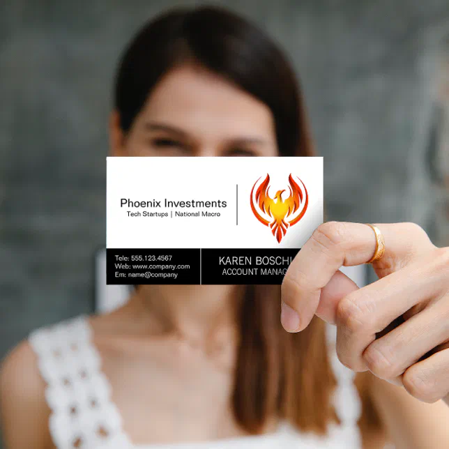 Phoenix Bird Logo Business Card | Zazzle