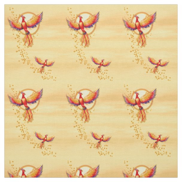 Phoenix on fire fabric | Zazzle.com