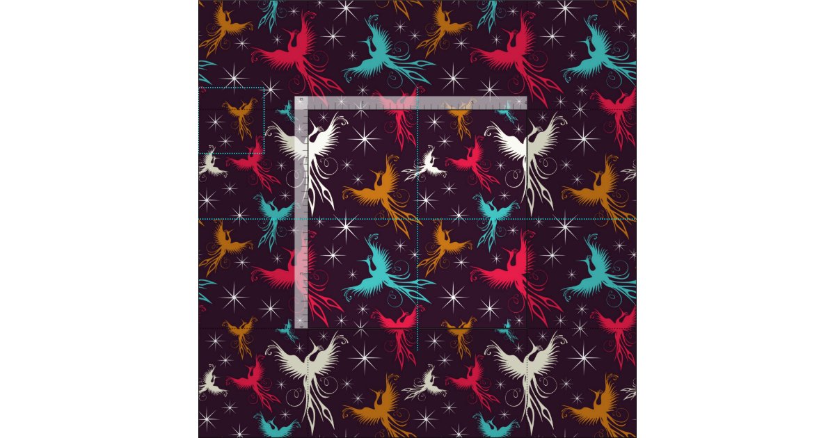 Phoenix Birds Figure Pattern Fabric | Zazzle