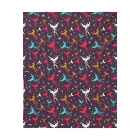 Phoenix Birds Figure Pattern Fabric | Zazzle